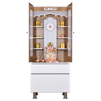 F C Wooden Mandir with doors 5' x 2'