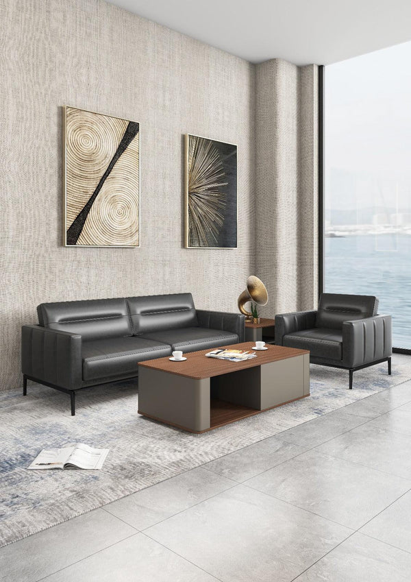 Monarch Coffee Table 120cmX60cmX45cm- Brown Walnut & Grey