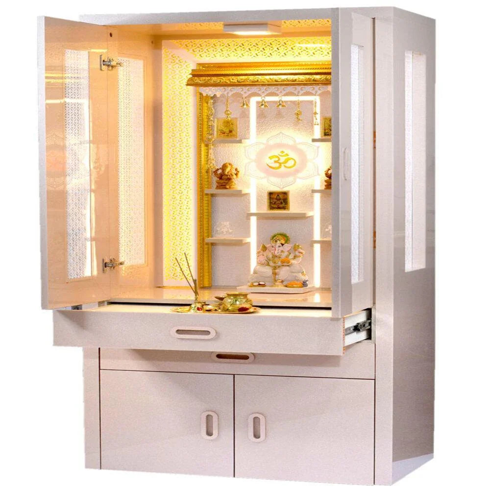 F C Premium Glass Acrylic Anti Scratch Wooden Home Temple