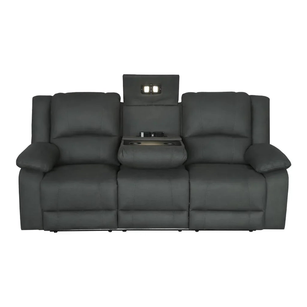 Captain 3-Seater Sofa with Dropdown Table, Light & USB Port – Jet (W219 ...